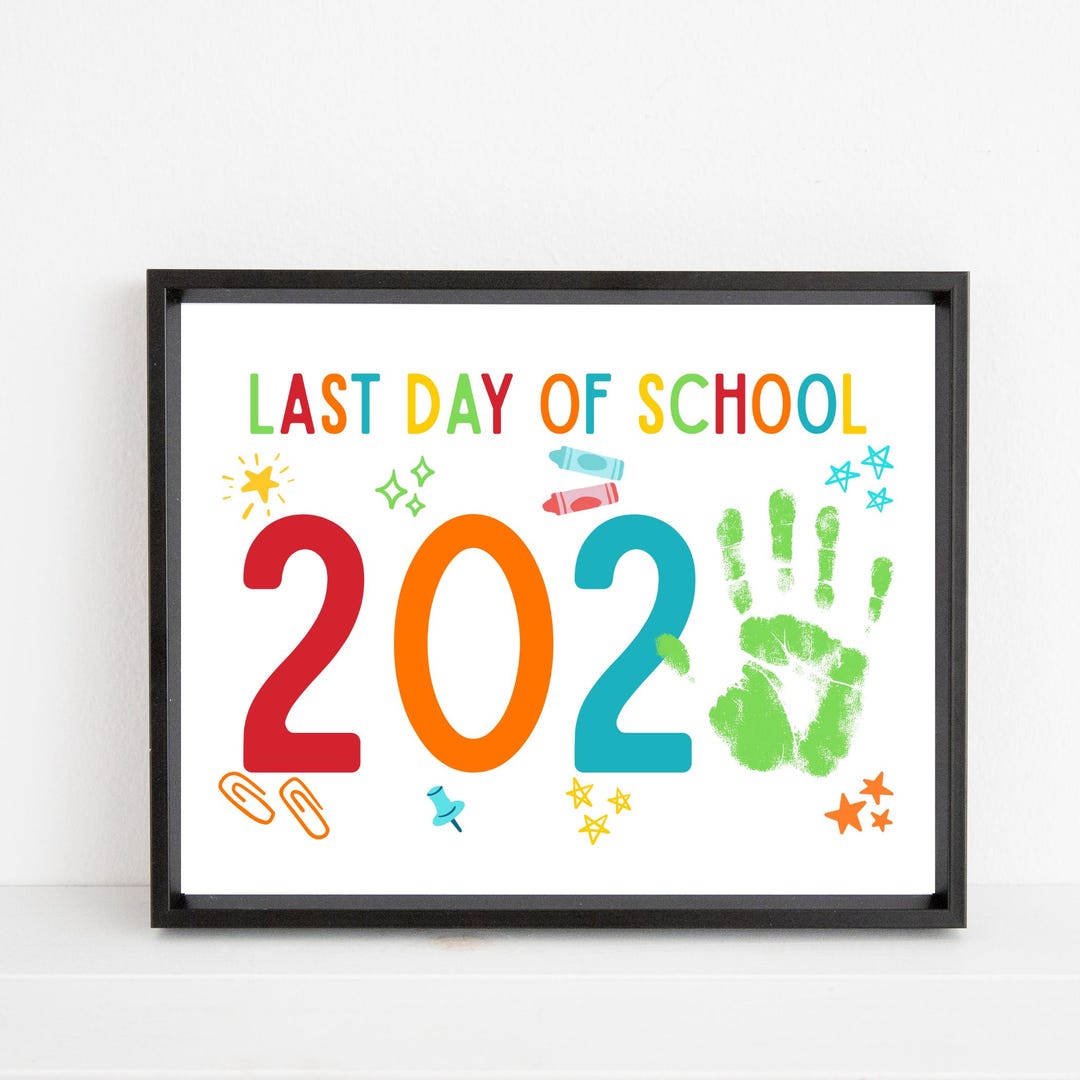 Last Day of School 2025 Handprint Art Craft, Preschool Pre K Graduation ...
