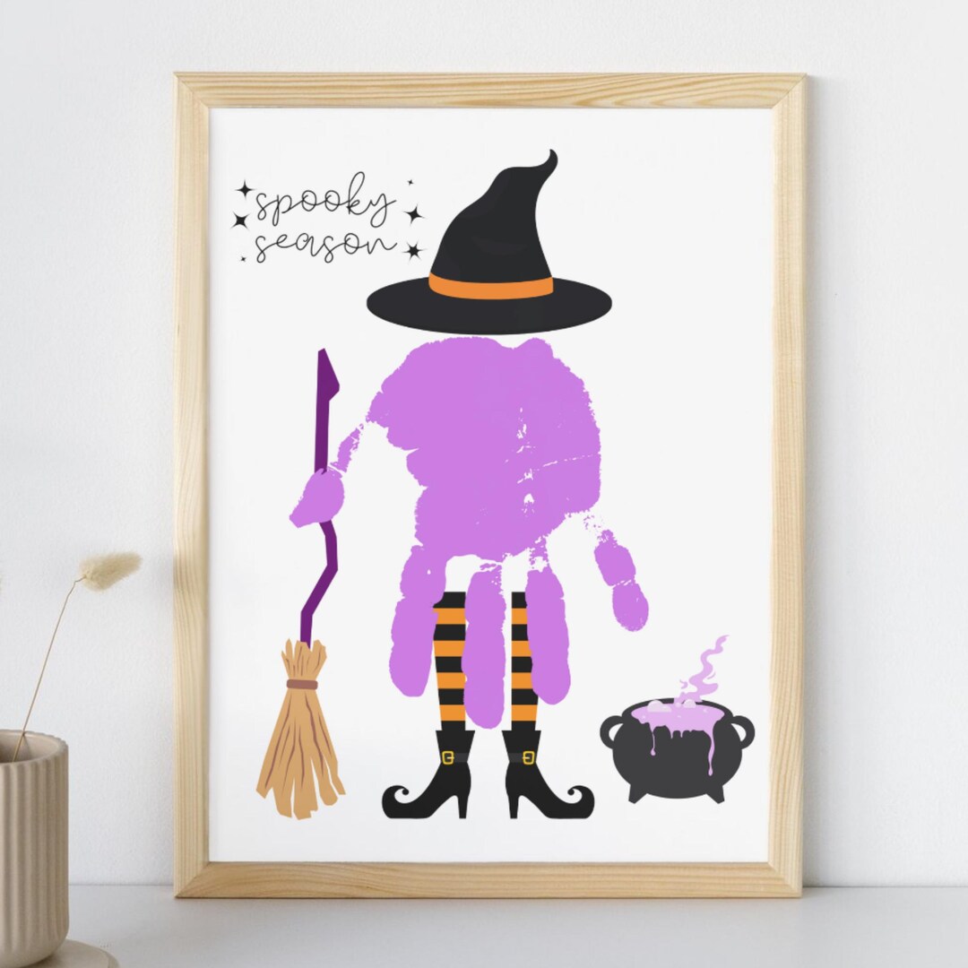 Spooky Season Witch Handprint Craft, Halloween Handprint Keepsake Art ...