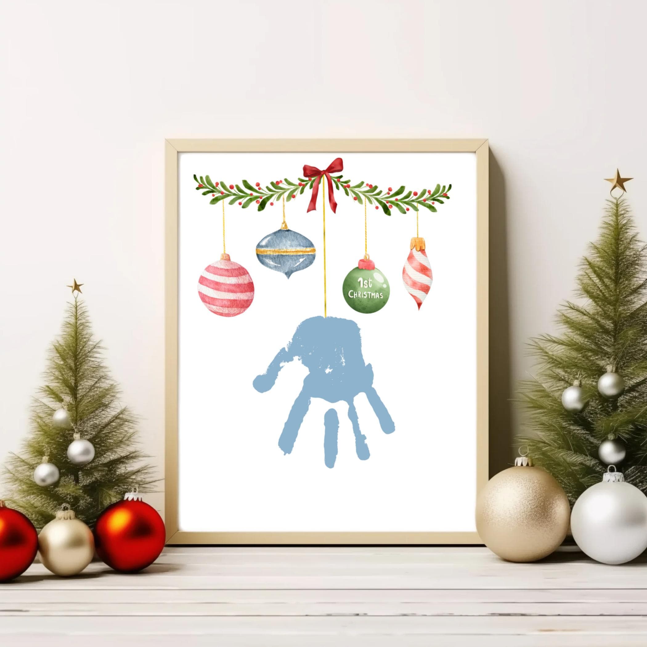 My First Christmas Handprint Craft, Christmas Ornament Keepsake Art ...