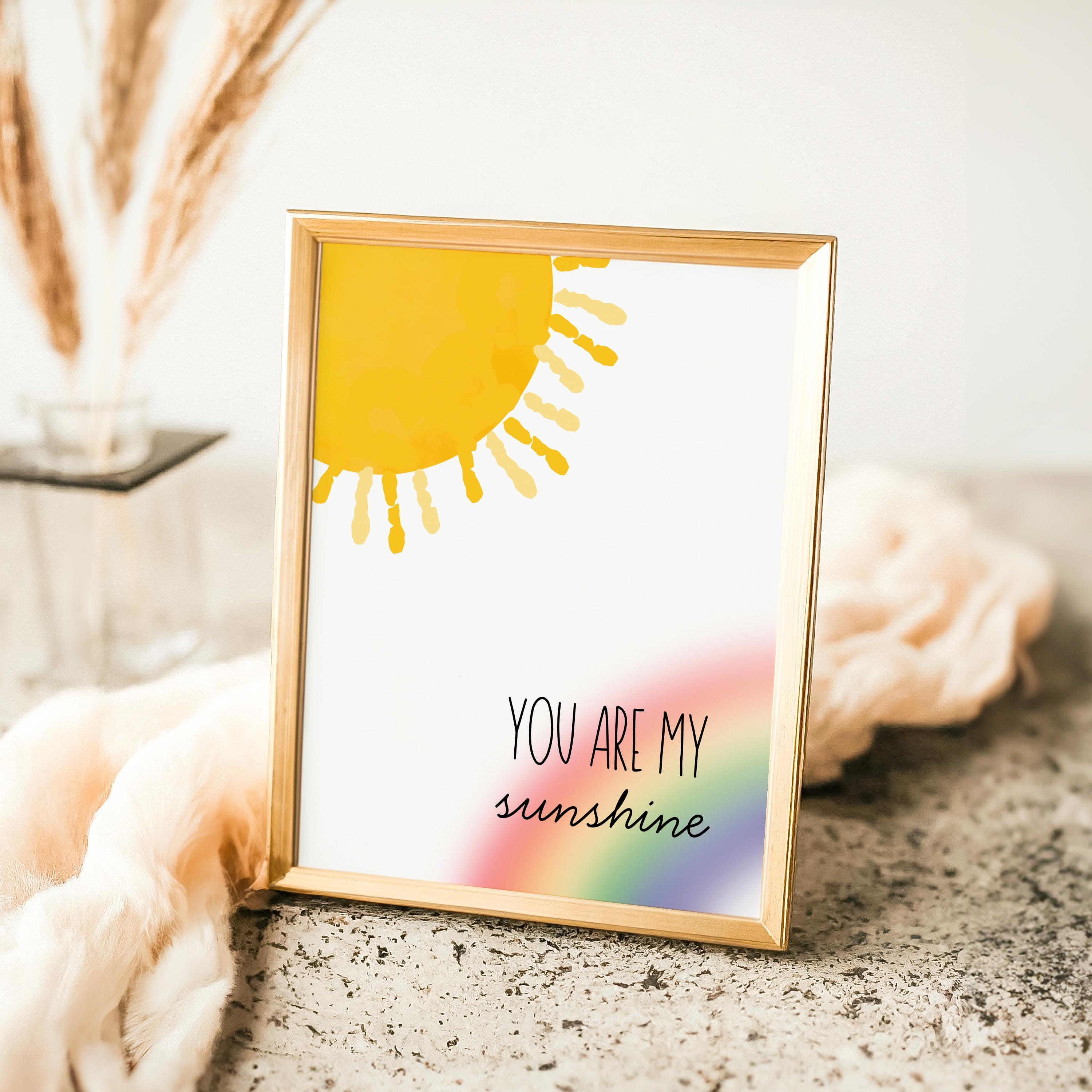 You Are My Sunshine Handprint Craft Print, Summer Preschool Fingerprint ...
