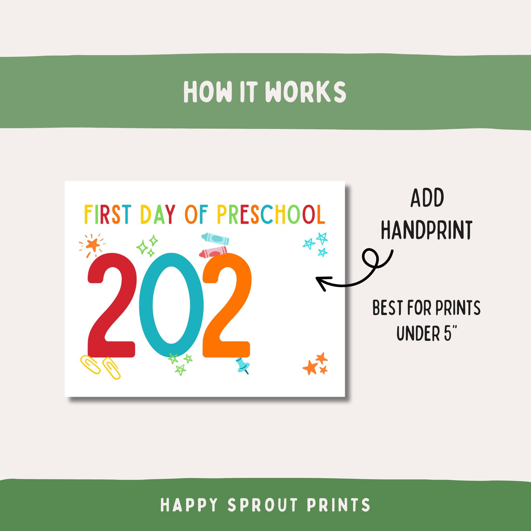 First Day of Preschool 2025 Handprint Art Craft, Preschool Back to ...