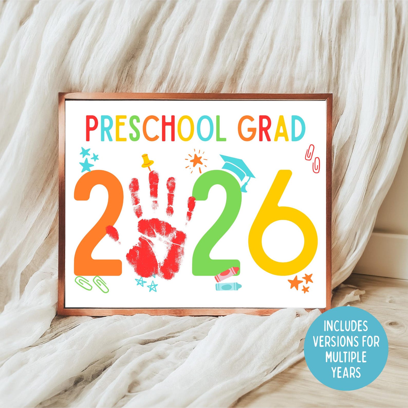 2026 Preschool Graduation Handprint Craft Diploma, Last Day of School ...