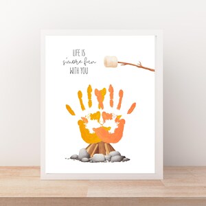 Life is S'more Fun With You Handprint Art, DIY Campfire Art Craft ...