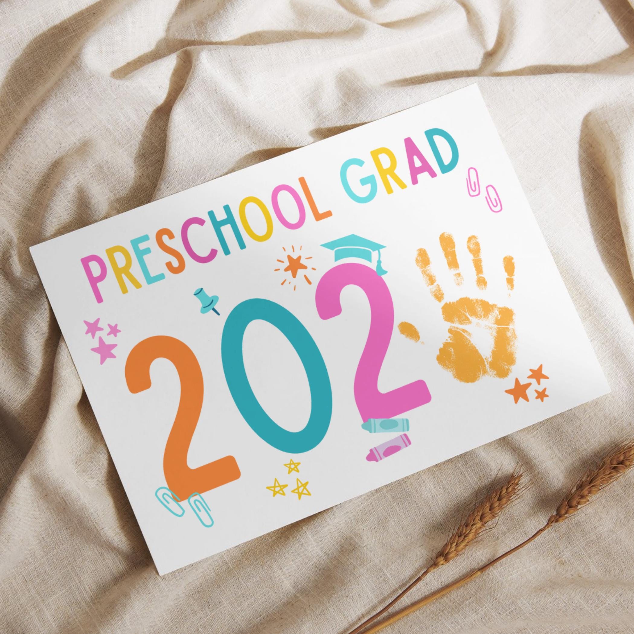 Pre K Graduation Handprint Art, 2025 Preschool Graduation Handprint ...
