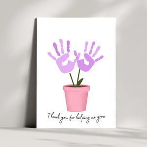 Thank You for Helping Me Grow Handprint Art Craft, Potted Plant Mother ...