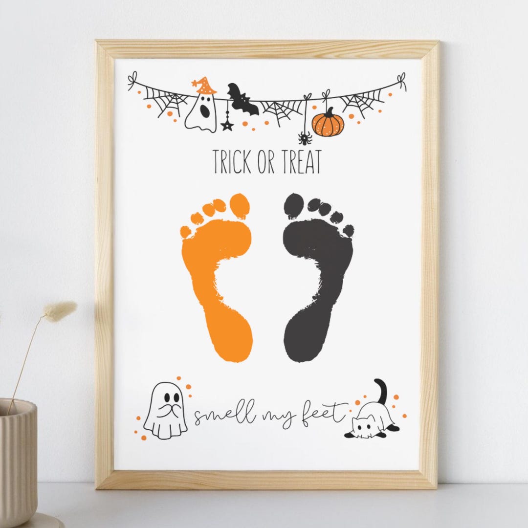 Halloween Footprint Craft, Trick or Treat Smell My Feet Footprint Craft ...