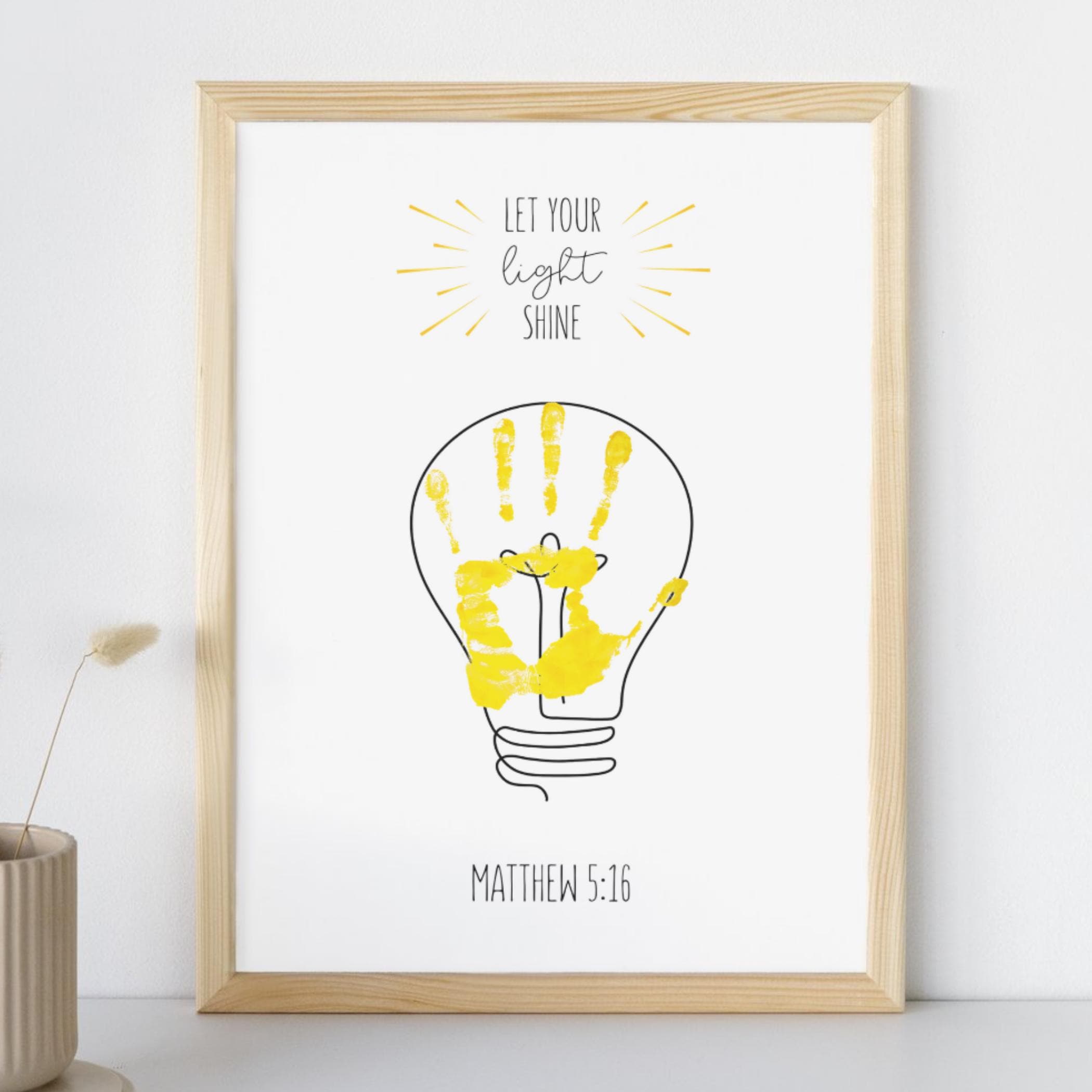 Let Your Light Shine Handprint Craft, Sunday School Christian Handprint ...
