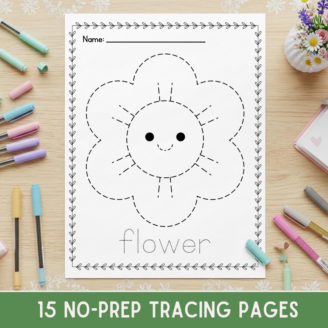 Spring Line Tracing Worksheet Bundle, Weather Preschool Fine Motor ...
