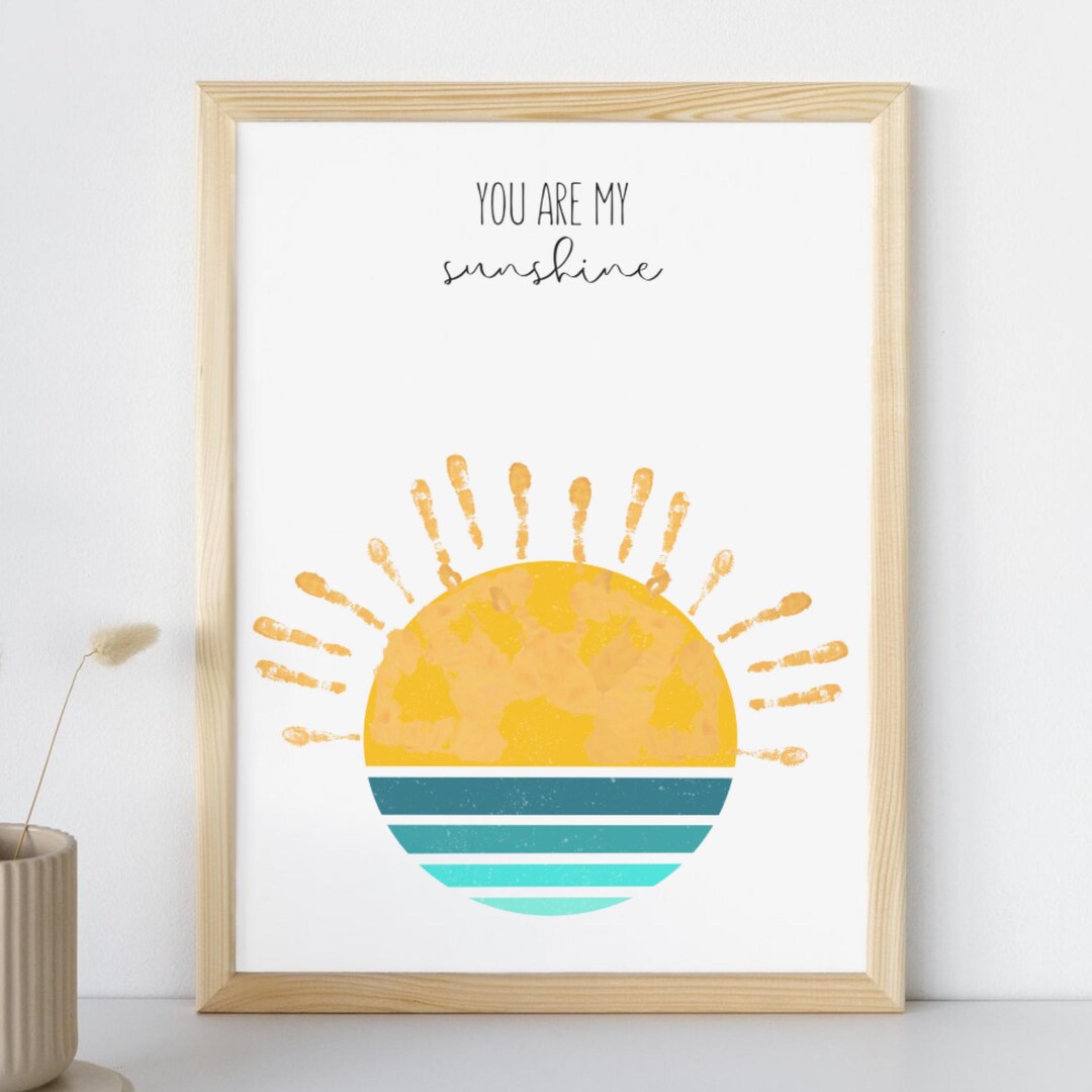 You Are My Sunshine Handprint Craft DIY Activity, Sun Rays Summer Pre K ...