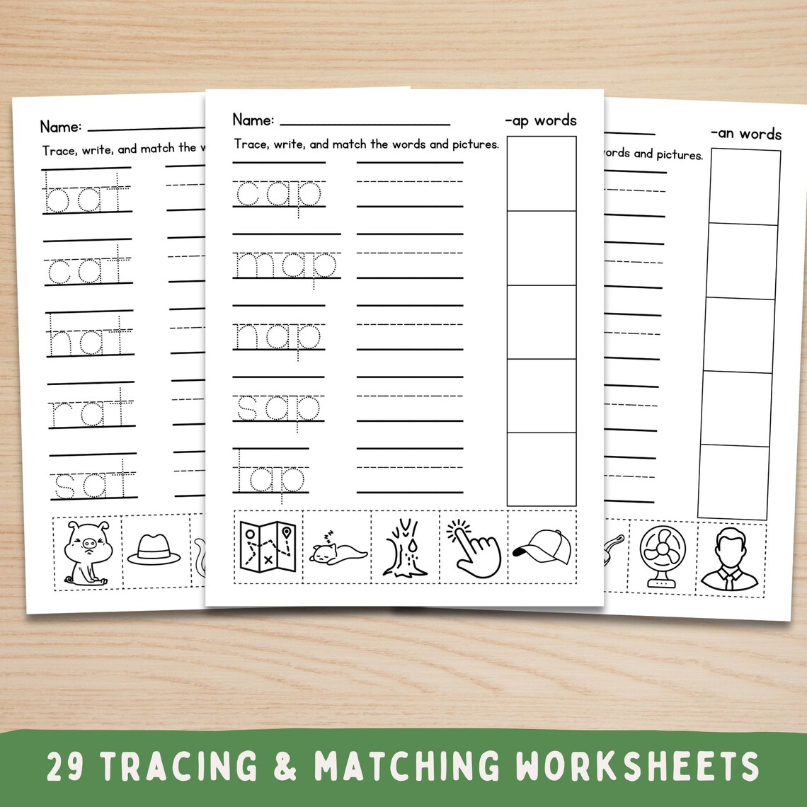 CVC Word Worksheets, Cvc Words With Picture, Handwriting Fine Motor ...