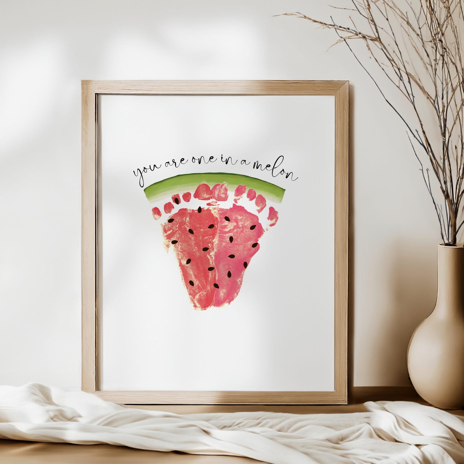 You Are One in A Melon Footprint Art Craft DIY, Summer Cantaloupe ...