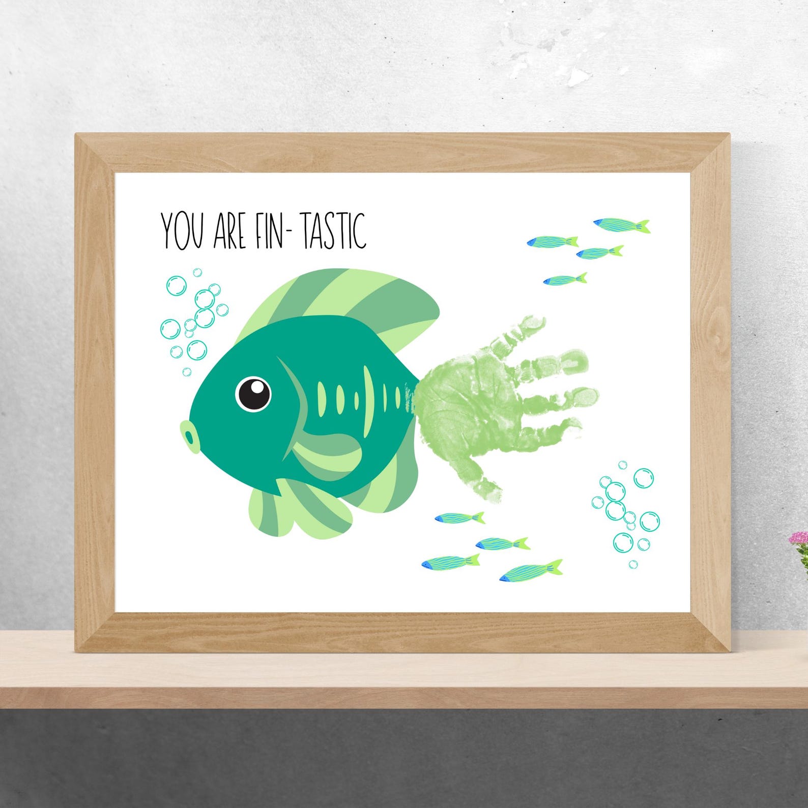 Fintastic Fish Fathers Day Footprint Art, Ocean Animal Handprint Craft ...