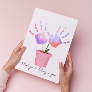 Thank You for Helping Me Grow Handprint Art Craft, Potted Plant Mother ...
