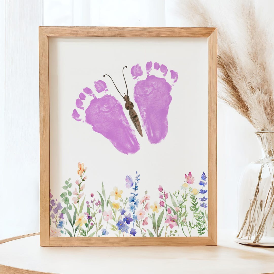 Butterfly Footprint Craft, Mother's Day Infant Footprint Art, Summer ...