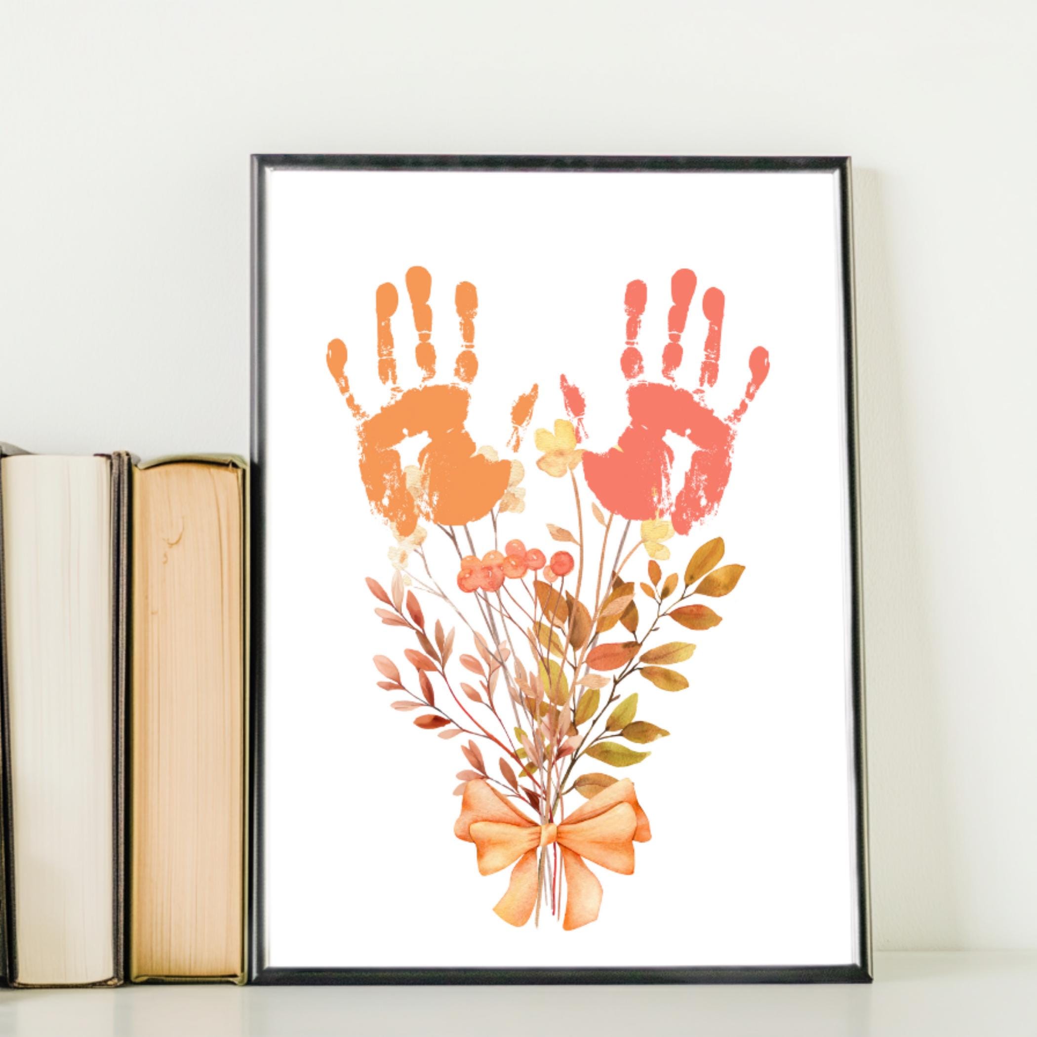 Fall Flower Bouquet Handprint Craft DIY, Autumn Floral Bouquet ...