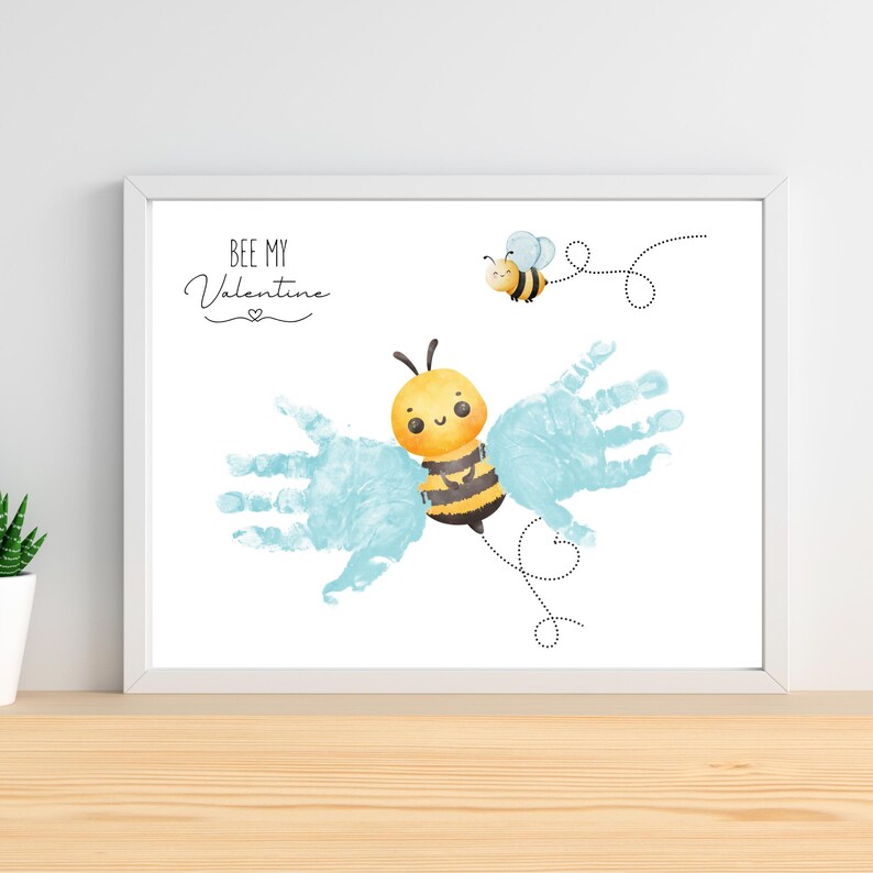 Honey Bee Valentine's Day Handprint Art Keepsake, Bee My Valentine ...