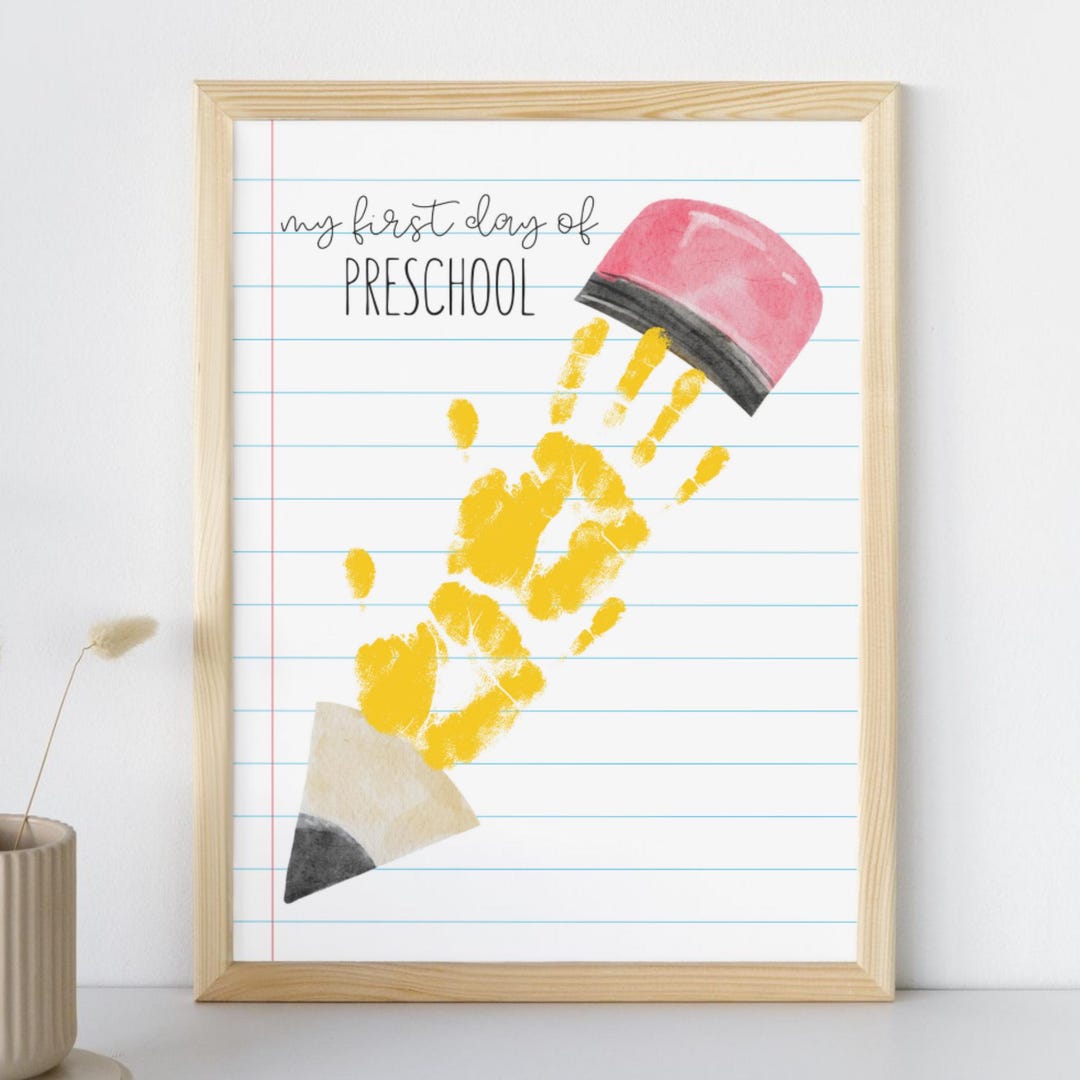 First Day of Preschool Handprint Craft, Preschool Back to School ...