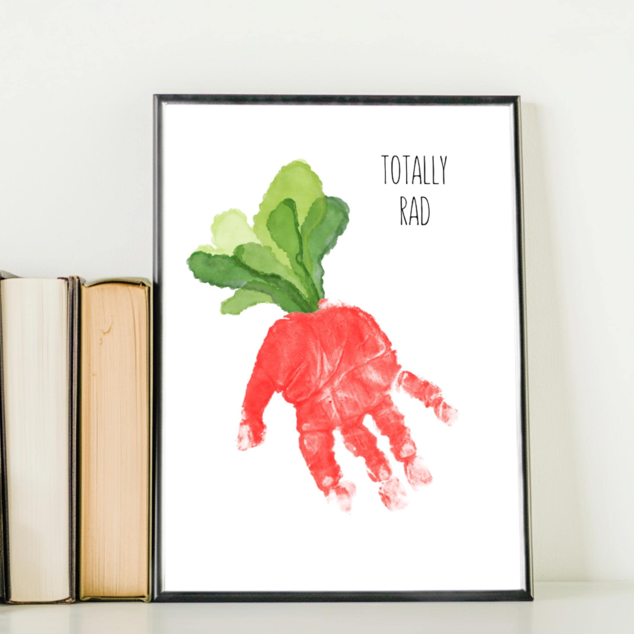 Totally Rad Handprint Art Craft DIY, Radish Handprint Craft, Pun ...