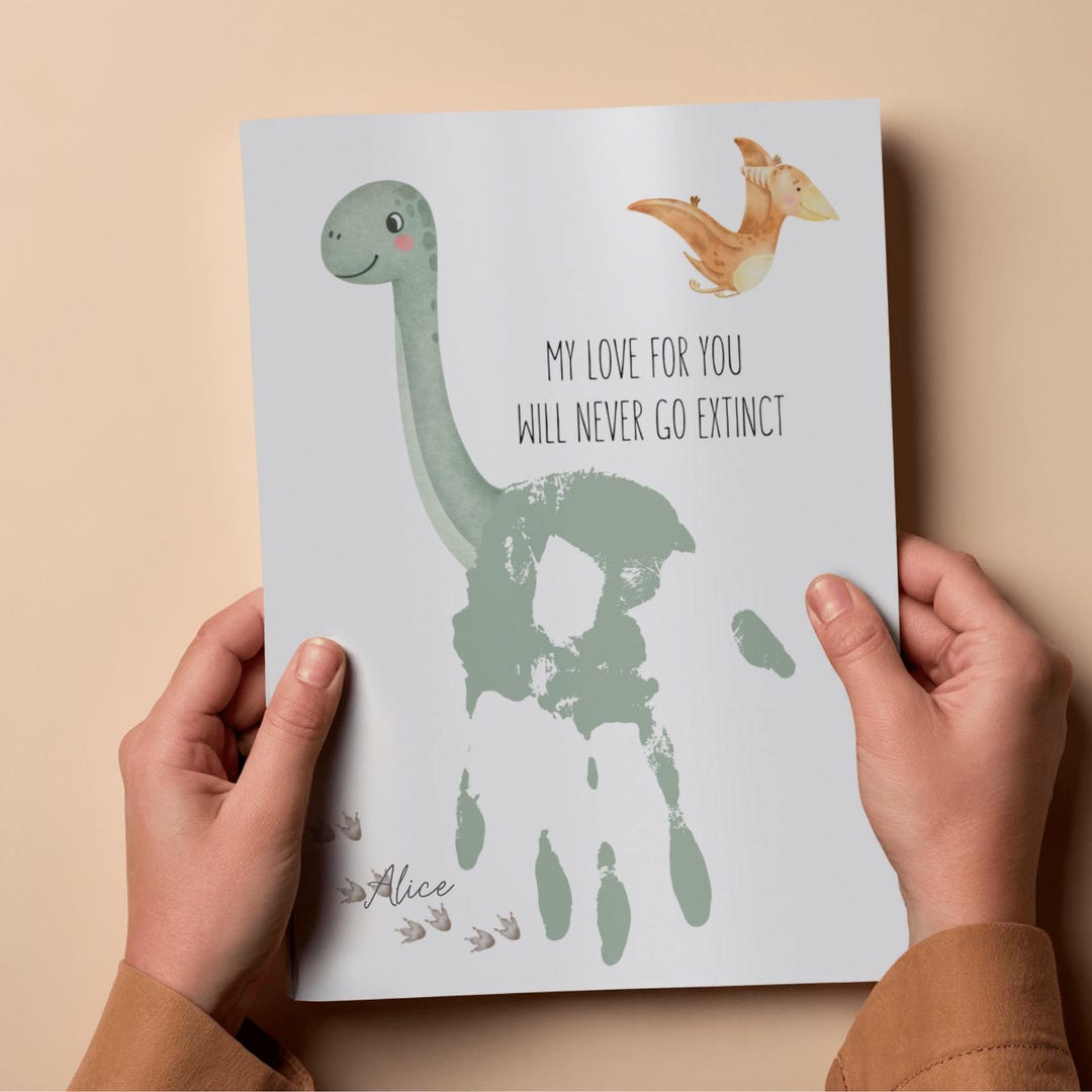 Valentine's Day Dinosaur Handprint Craft, My Love for You Will Never Go ...
