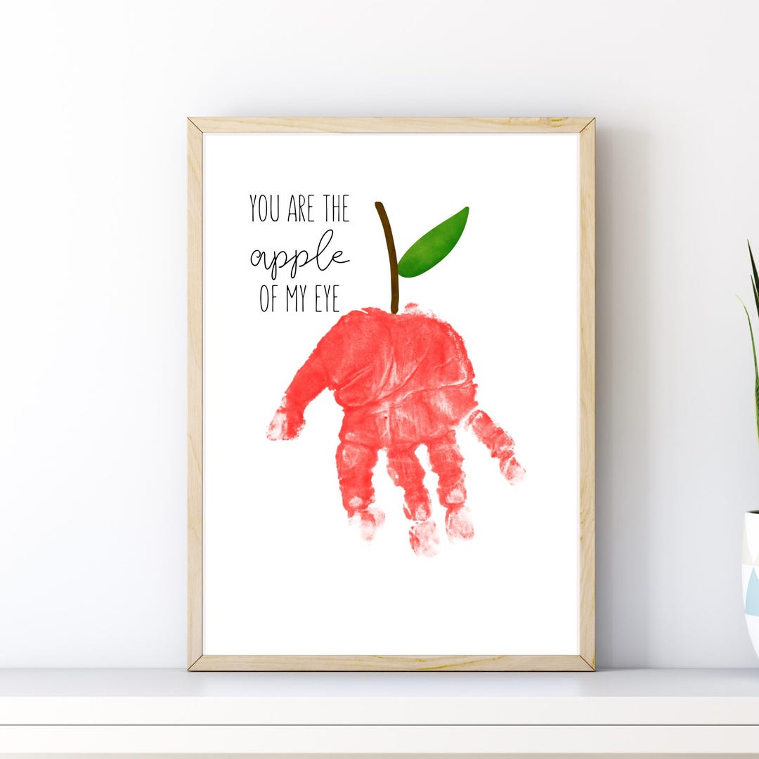 Apple of My Eye Handprint Art Craft DIY, Fall Handprint Craft, Autumn ...