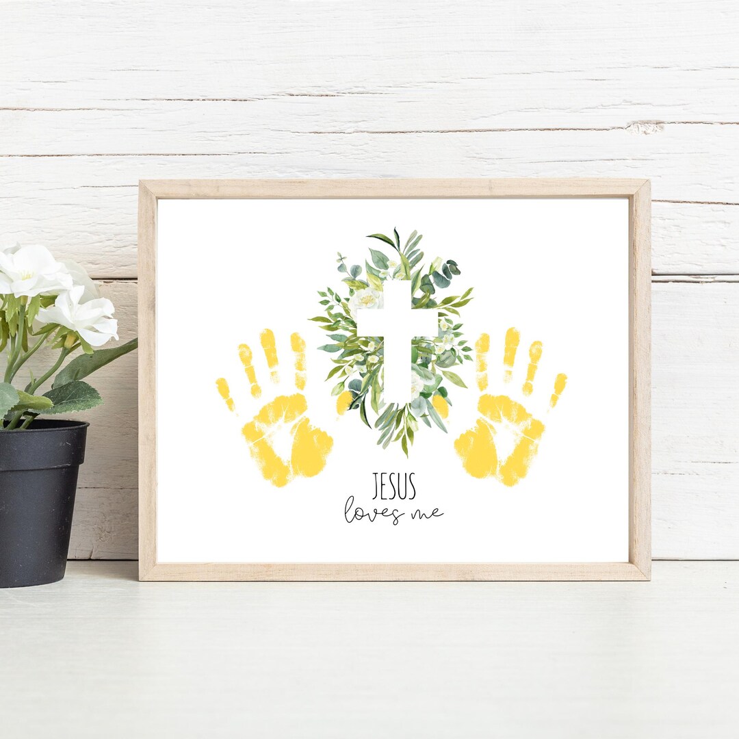 Jesus Loves Me Handprint Craft, Sunday School Christian Handprint Craft ...