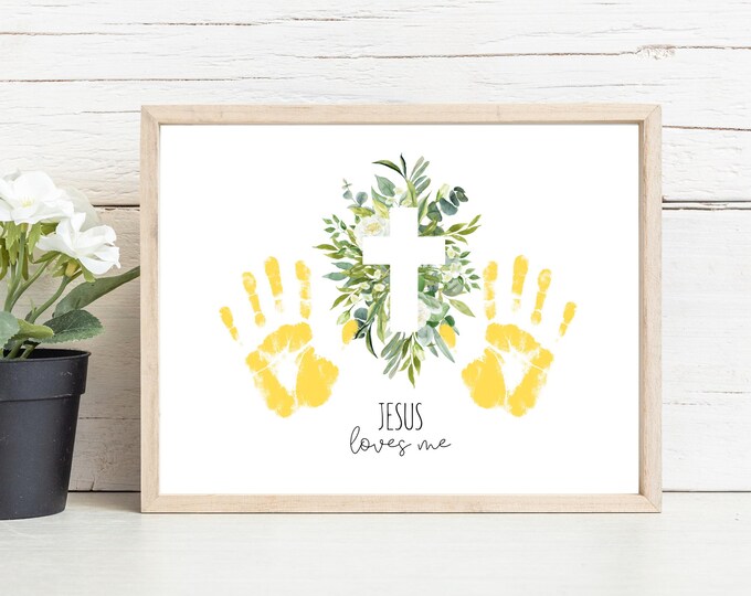 Jesus Loves Me Handprint Craft Bundle, Church Nursery Decor (digital ...