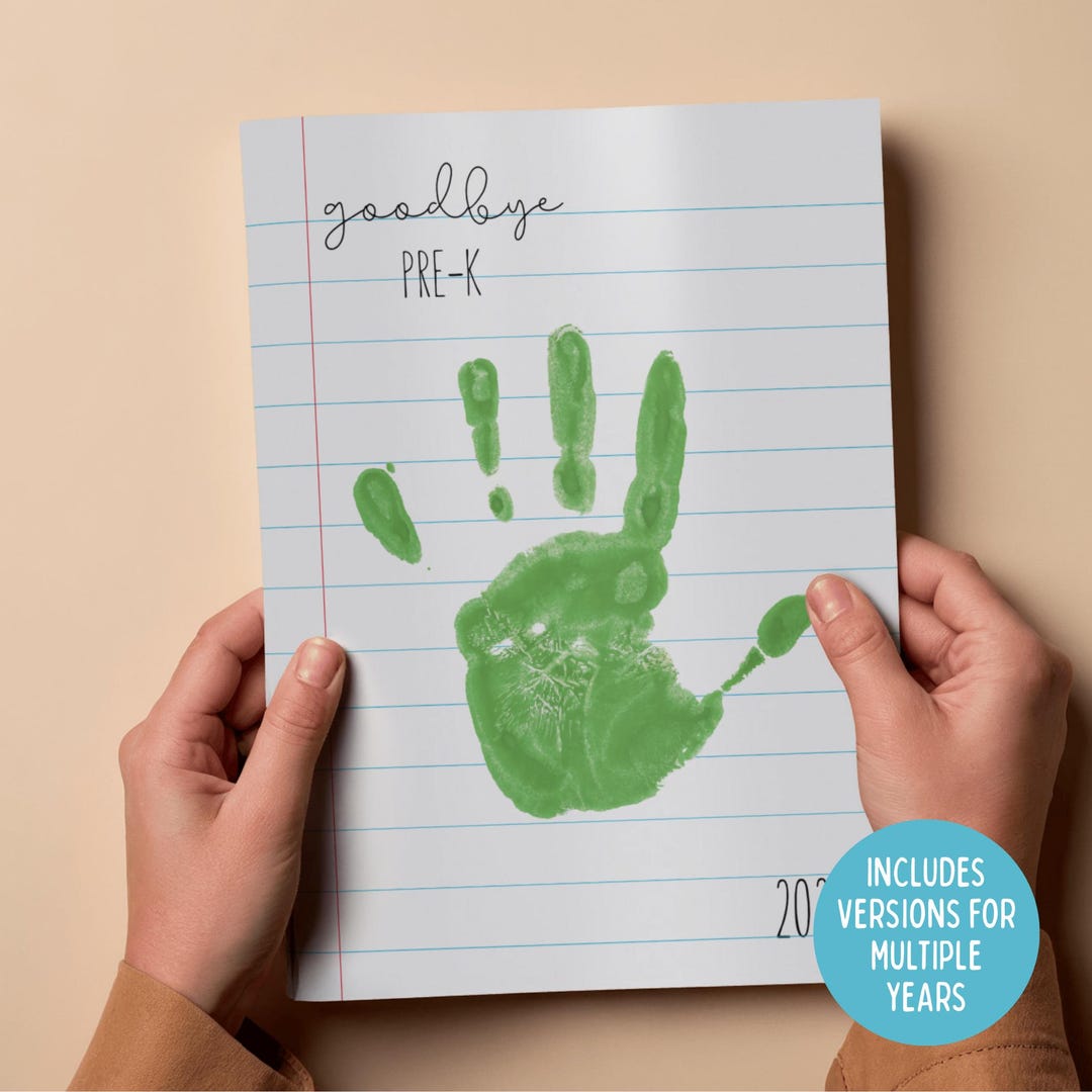 Goodbye Pre-k Handprint Craft, Last Day of School Keepsake Art - Etsy