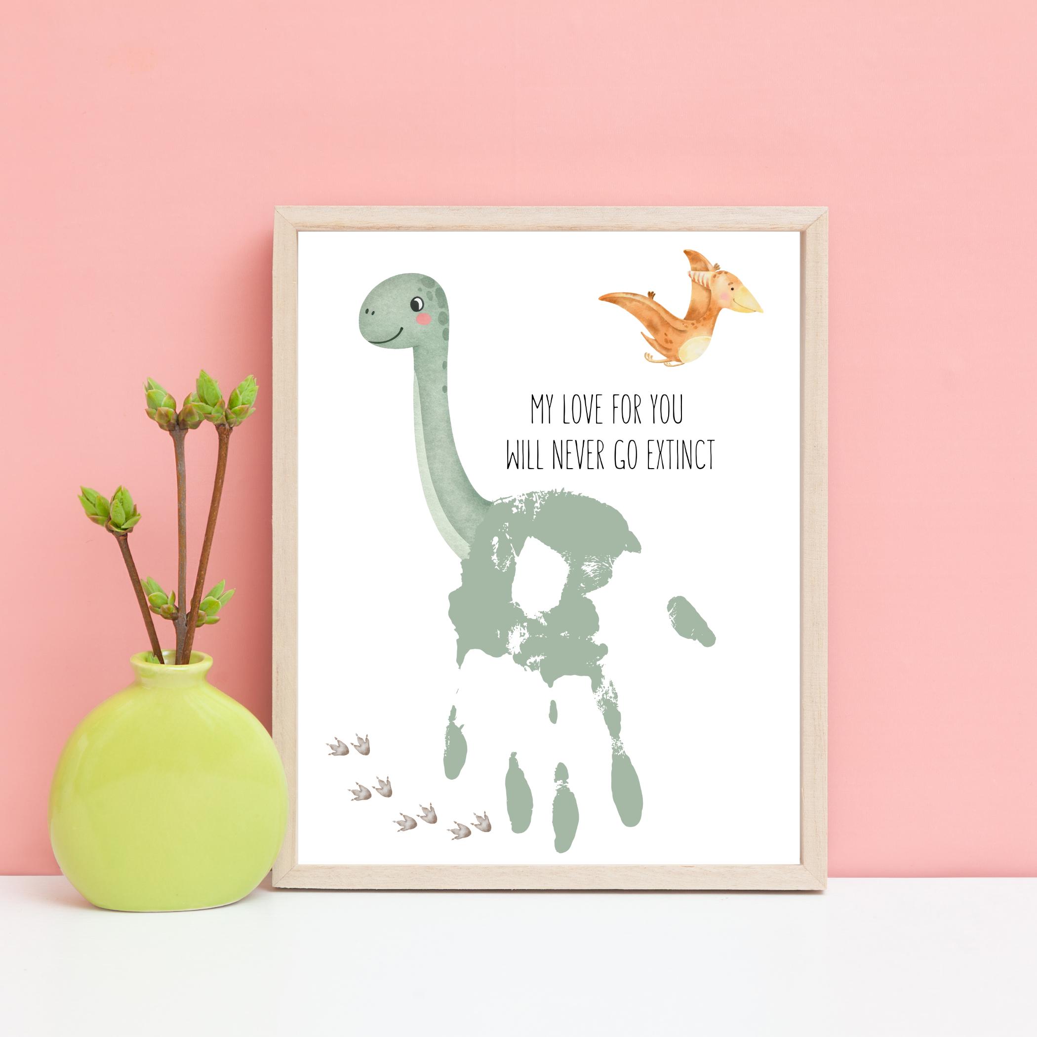 Dinosaur Handprint Craft, My Love for You Will Never Go Extinct Dino ...