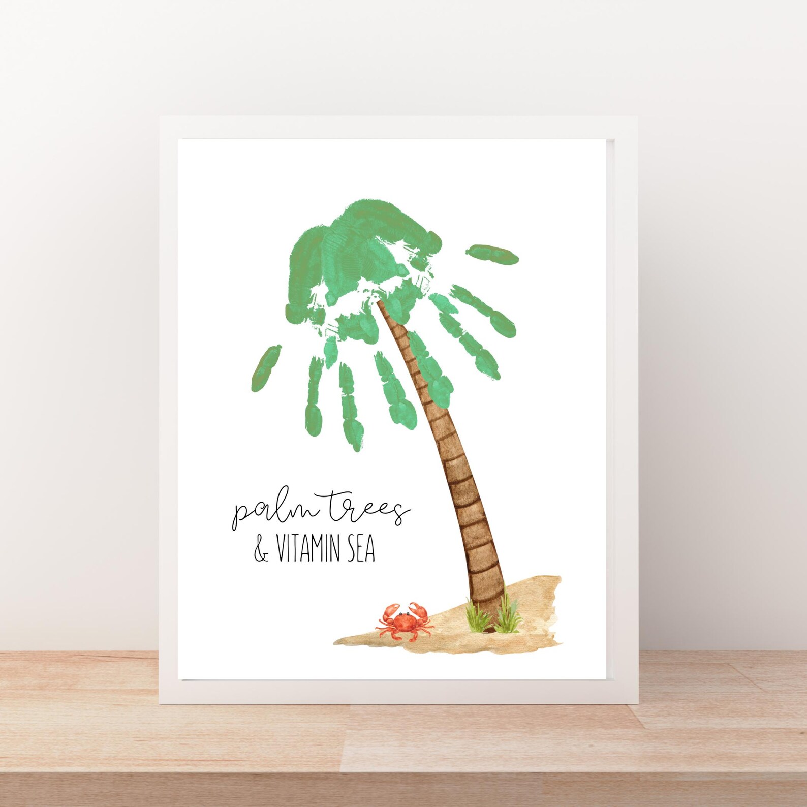 Palm Tree Handprint Keepsake Art, Summer Beach Handprint Art Craft DIY ...
