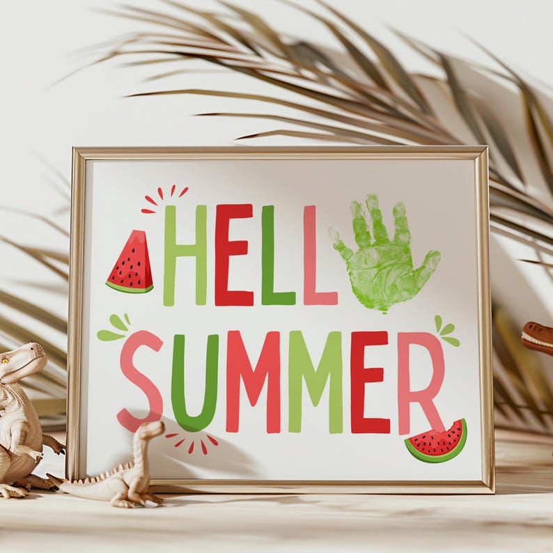 Hello Summer Handprint Art Craft, Watermelon Summer Toddler Craft ...