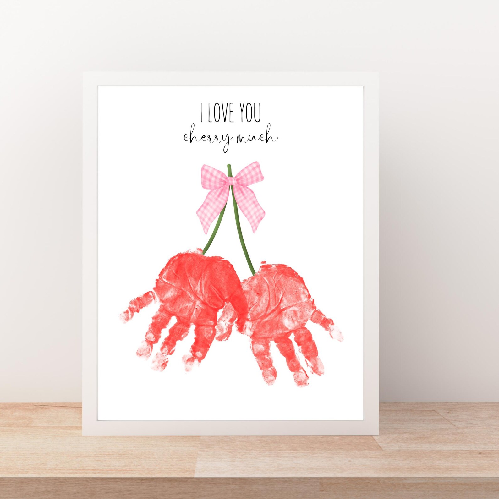 I Love You Cherry Much Handprint Art Craft DIY, Summer Cherry Handprint ...