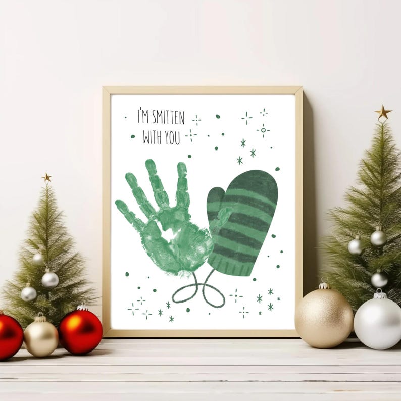I'm Smitten With You Handprint Craft DIY, Mitten Toddler Handprint Art ...