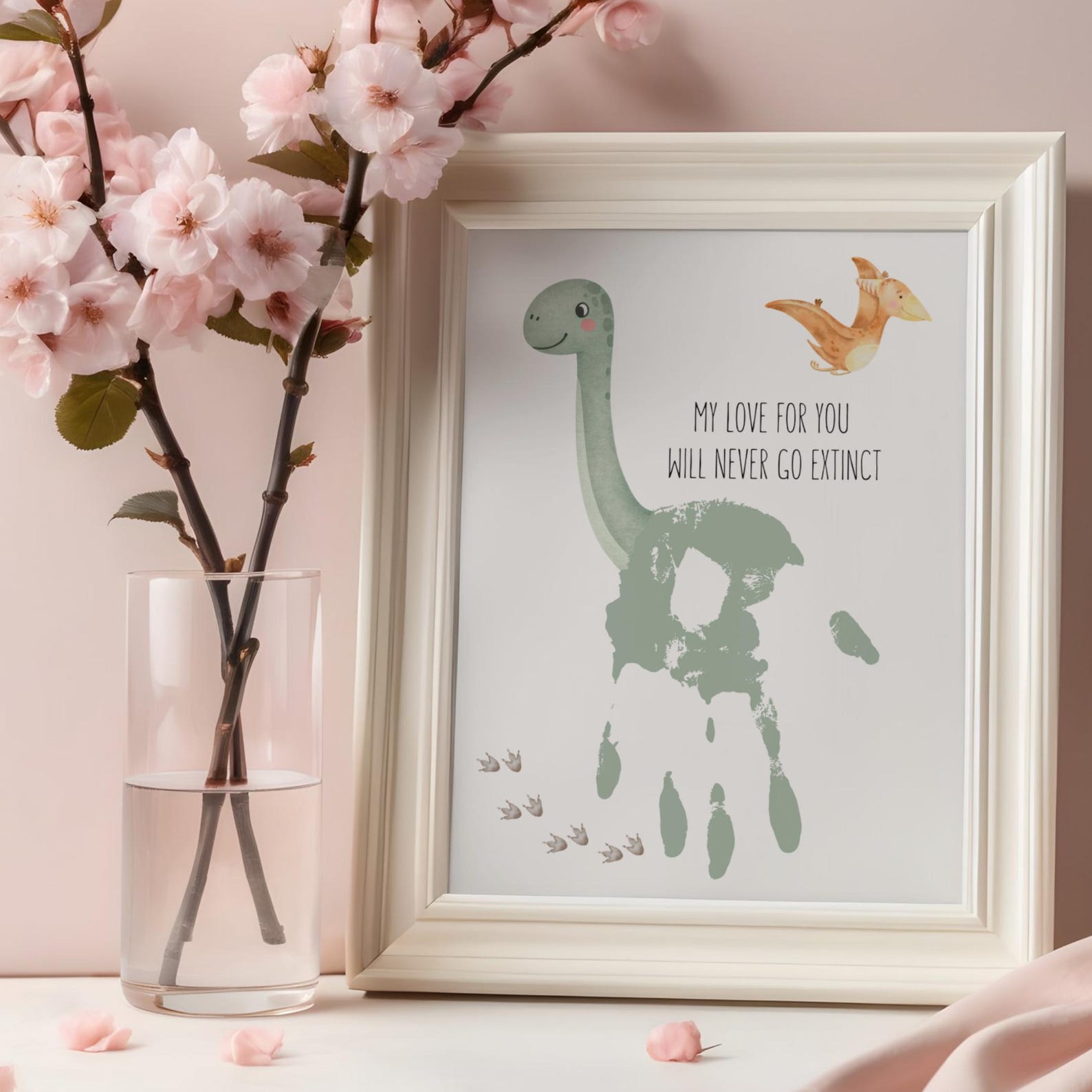 Dinosaur Handprint Craft, My Love for You Will Never Go Extinct Dino ...