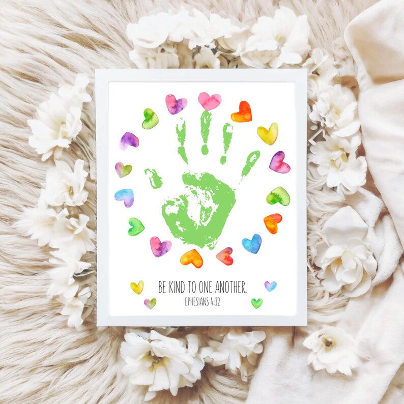 Be Kind to One Another Handprint Craft, Valentine's Day Sunday School ...