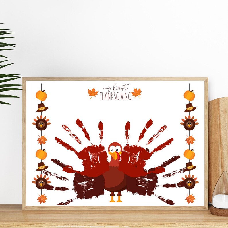 First Thanksgiving Handprint Craft, Turkey Handprint Craft, Fall Infant ...