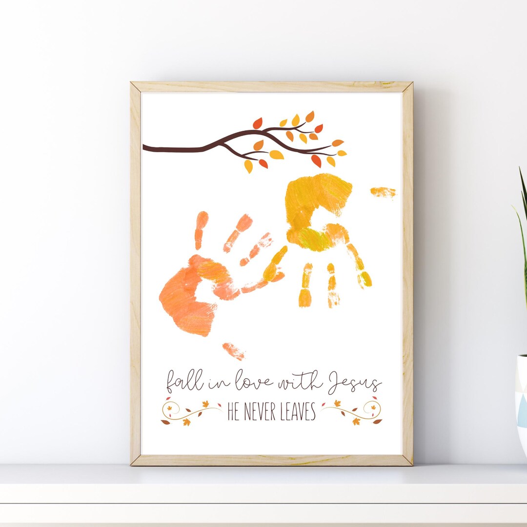 Fall in Love With Jesus Handprint Craft, Autumn Sunday School Christian ...