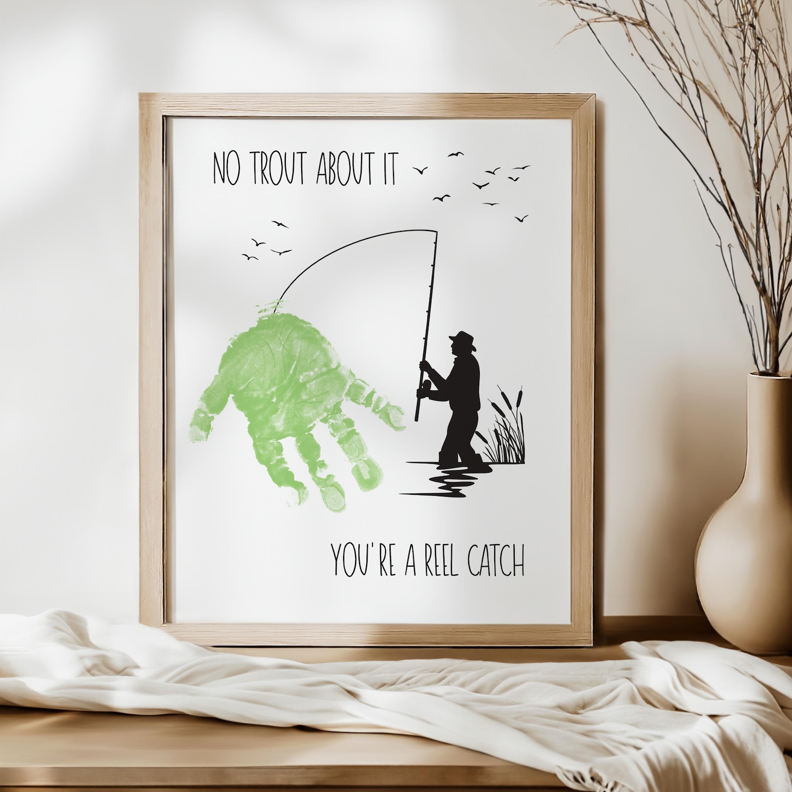 Fishing Fathers Day Footprint Art, You're A Reel Catch Fisherman ...