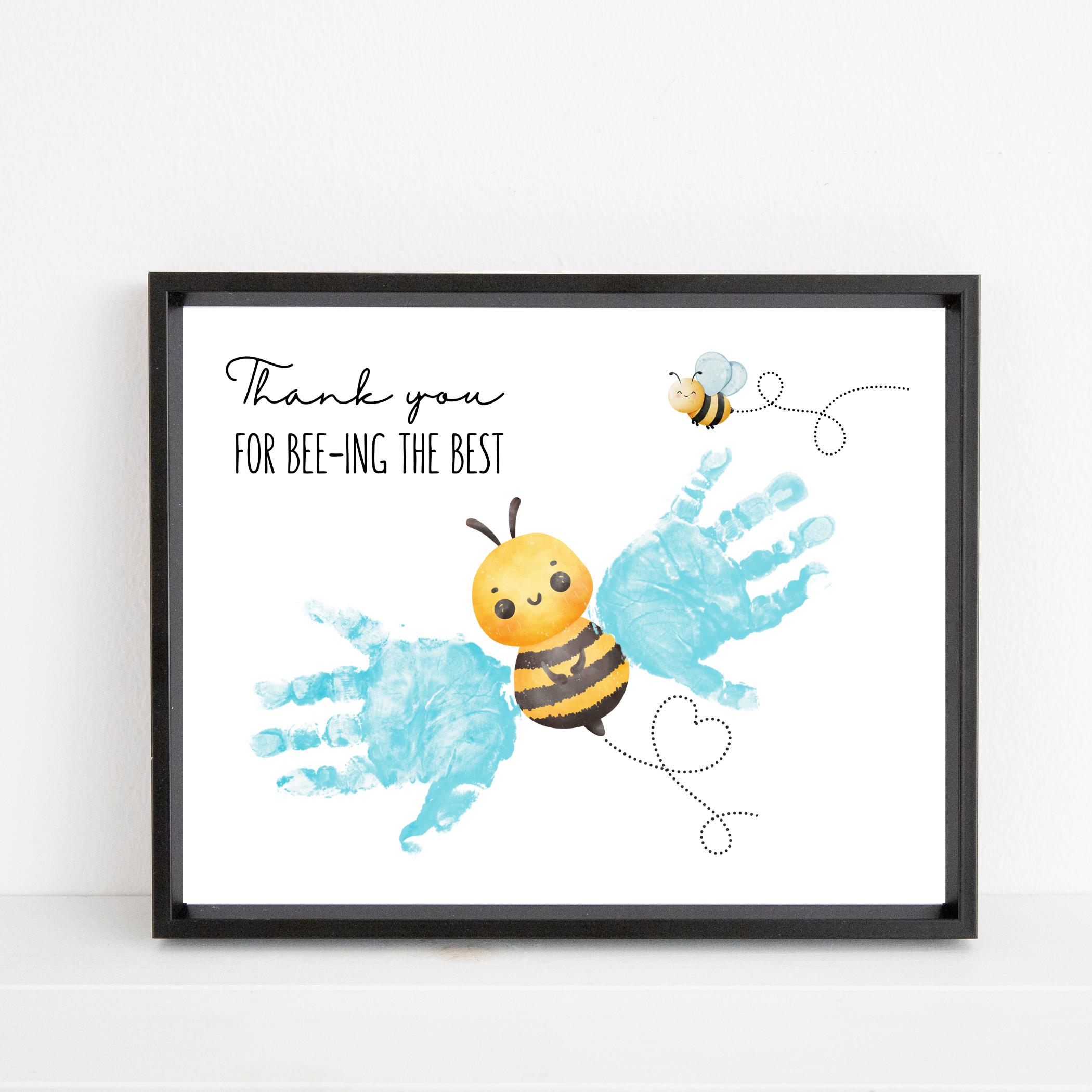 Honey Bee Handprint Craft DIY, Pre K Handprint Art Activity Sheet ...