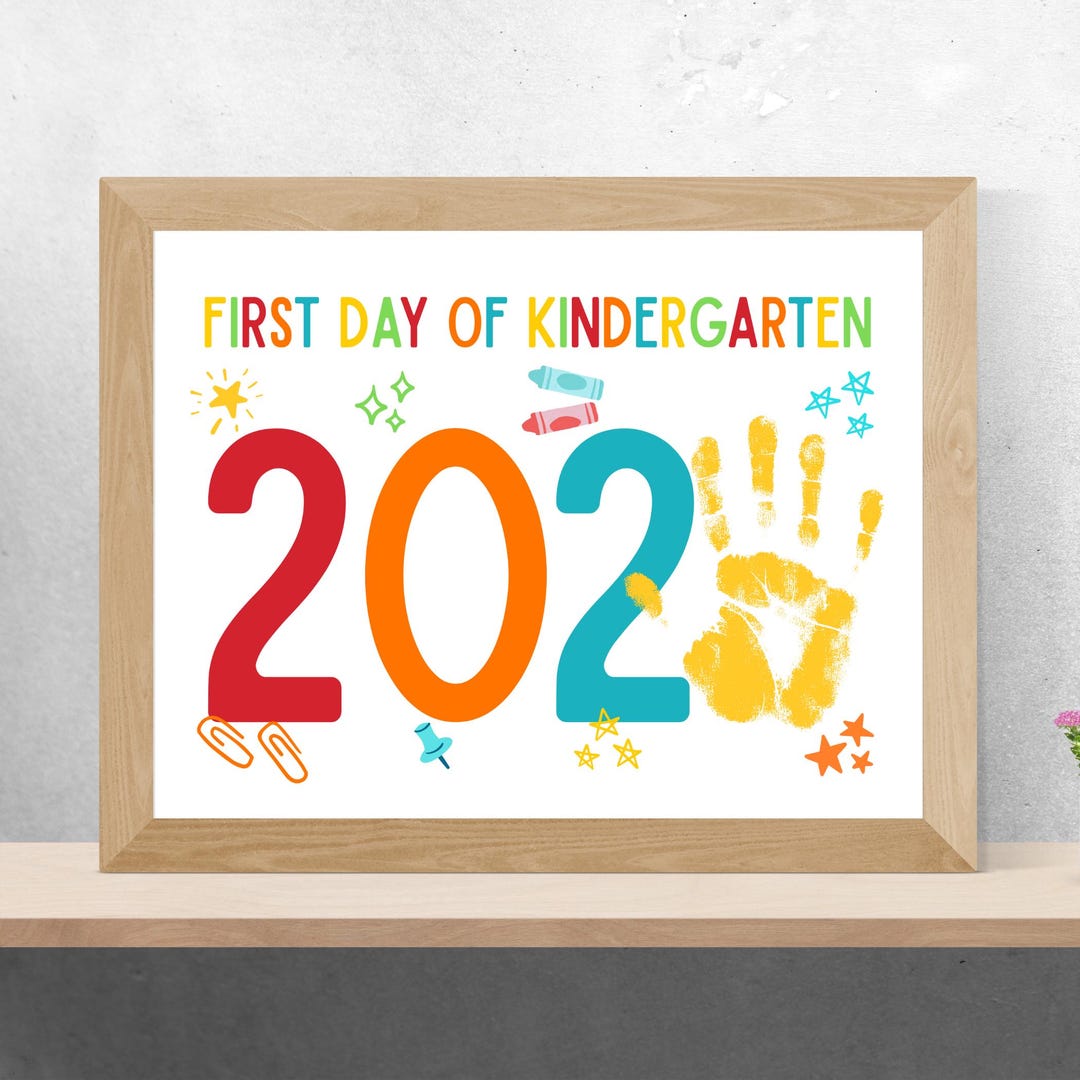 First Day of School 2025 Handprint Art Craft DIY, First Day of ...