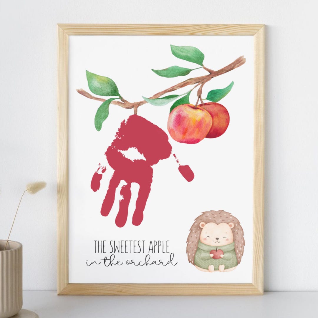 Sweetest Apple in the Orchard Handprint Craft: Fall Apple Handprint ...