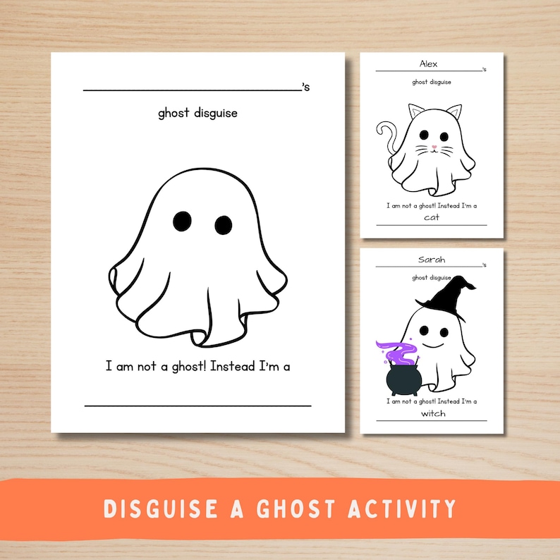Halloween Disguise A Ghost Activity Worksheet, Disguise A Ghost Craft ...
