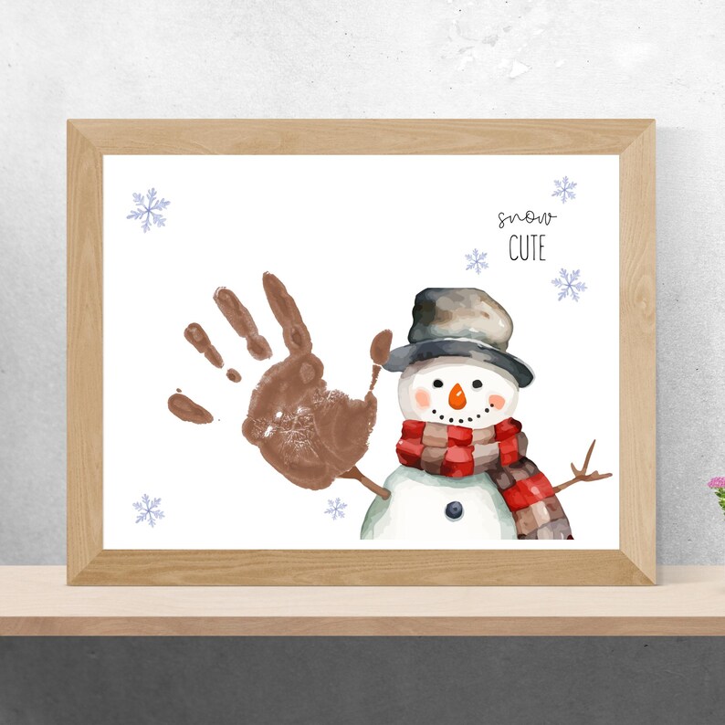 Snow Cute Snowman Handprint Craft DIY, Preschool Toddler Handprint Art ...