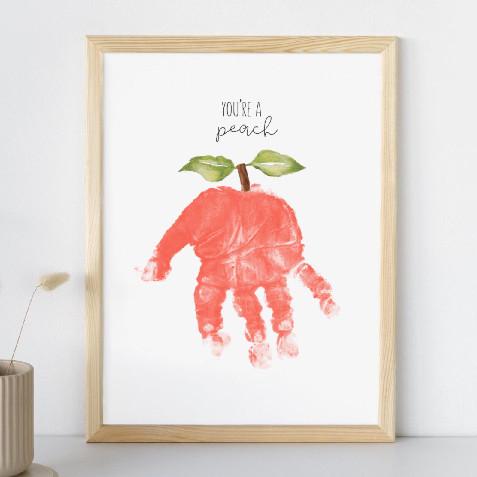 You're A Peach Handprint Keepsake Art, Summer Peach Handprint Art Craft ...