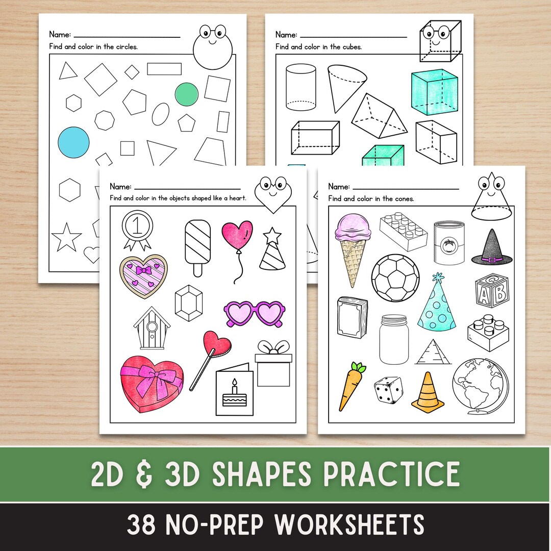 Preschool Worksheet Learn Shapes, Shape Matching Worksheets, Shape Hunt ...