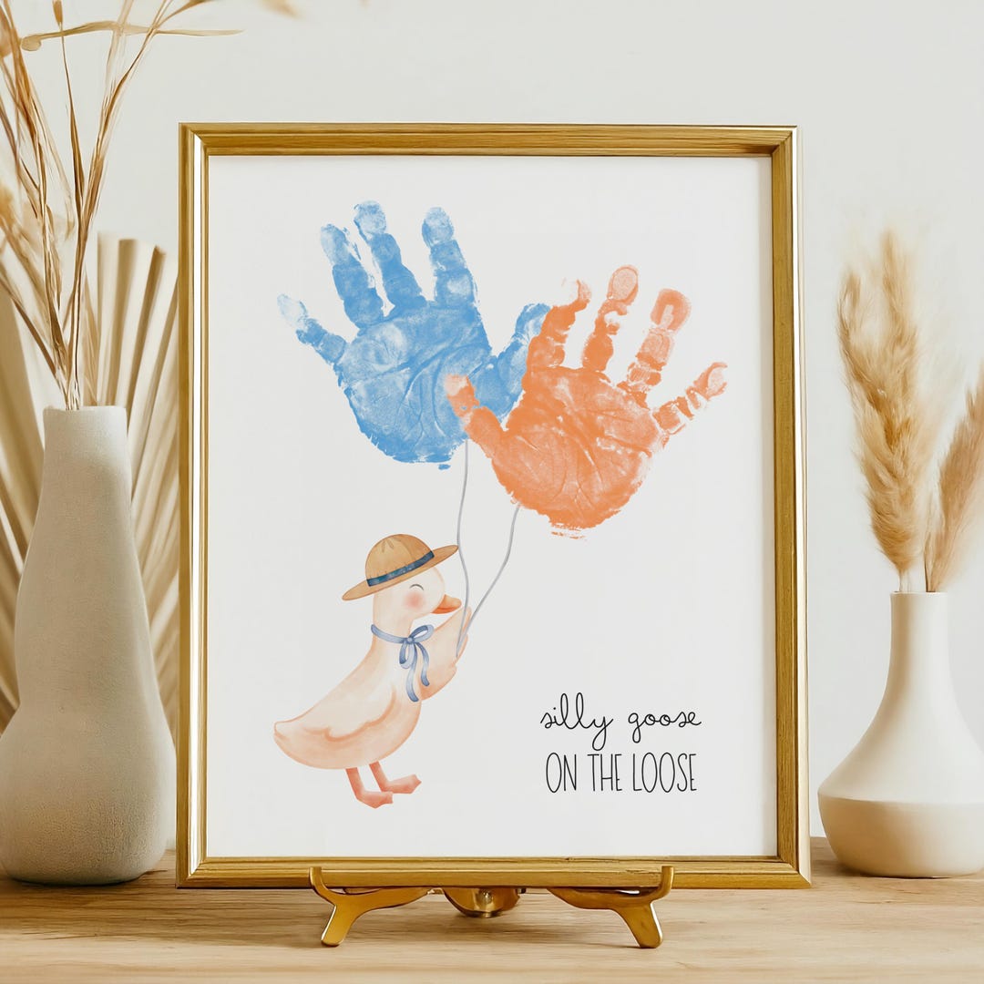 Silly Goose on the Loose Handprint Art Craft DIY, Balloon Handprint Art ...
