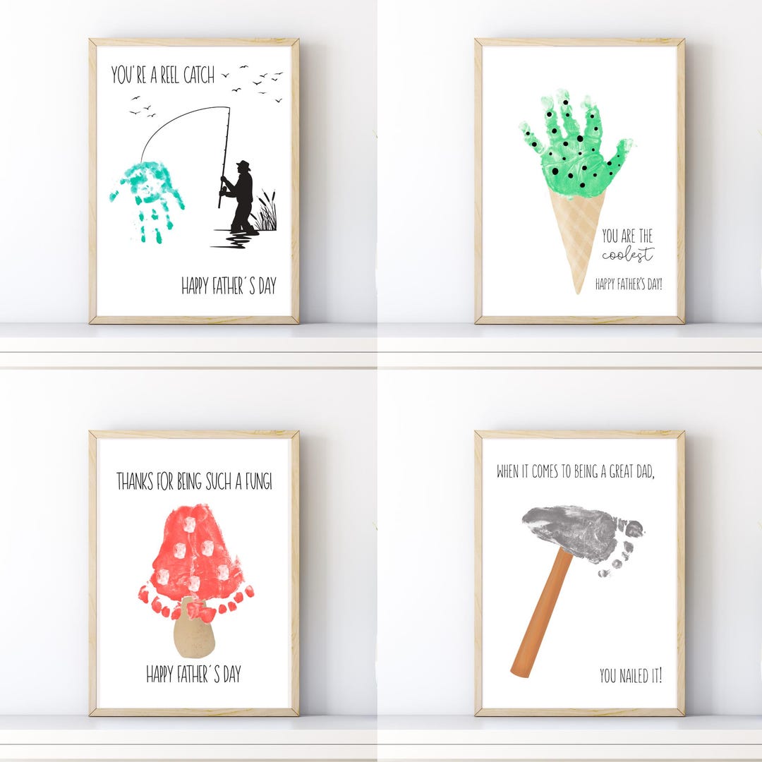 Father's Day Handprint Craft Bundle, You're the Coolest Ice Cream ...