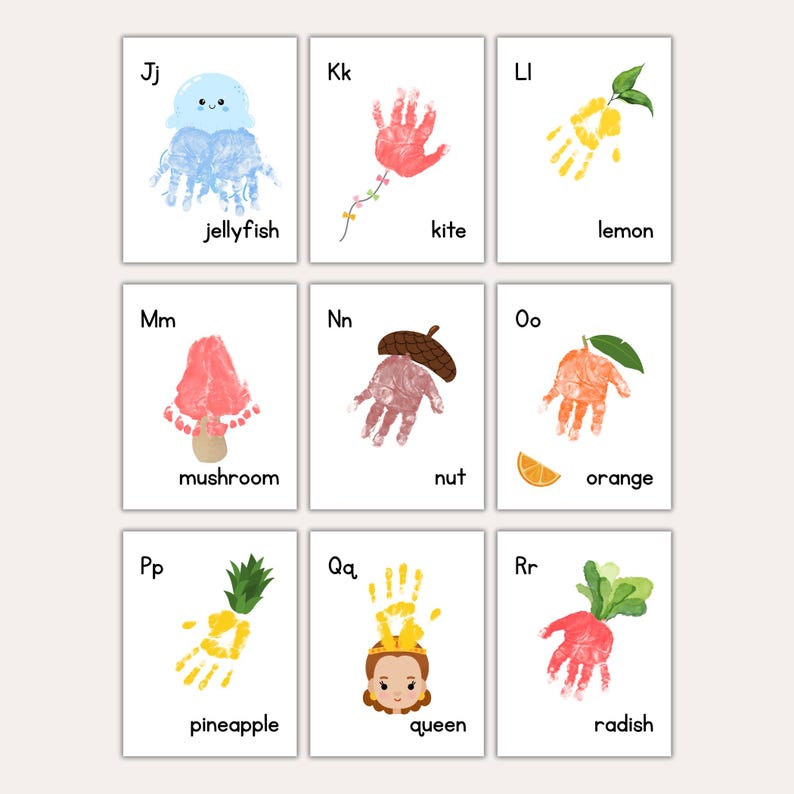 Alphabet Handprint Book Craft DIY Activity, ABC Handprint Art ...