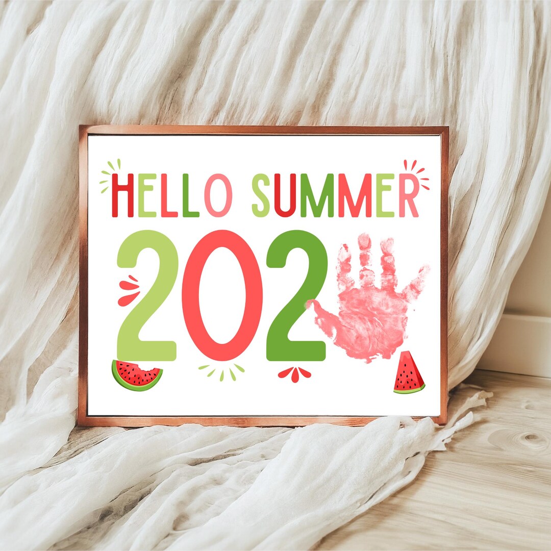 Hello Summer 2025 Handprint Art Craft, Watermelon Summer Toddler Craft ...