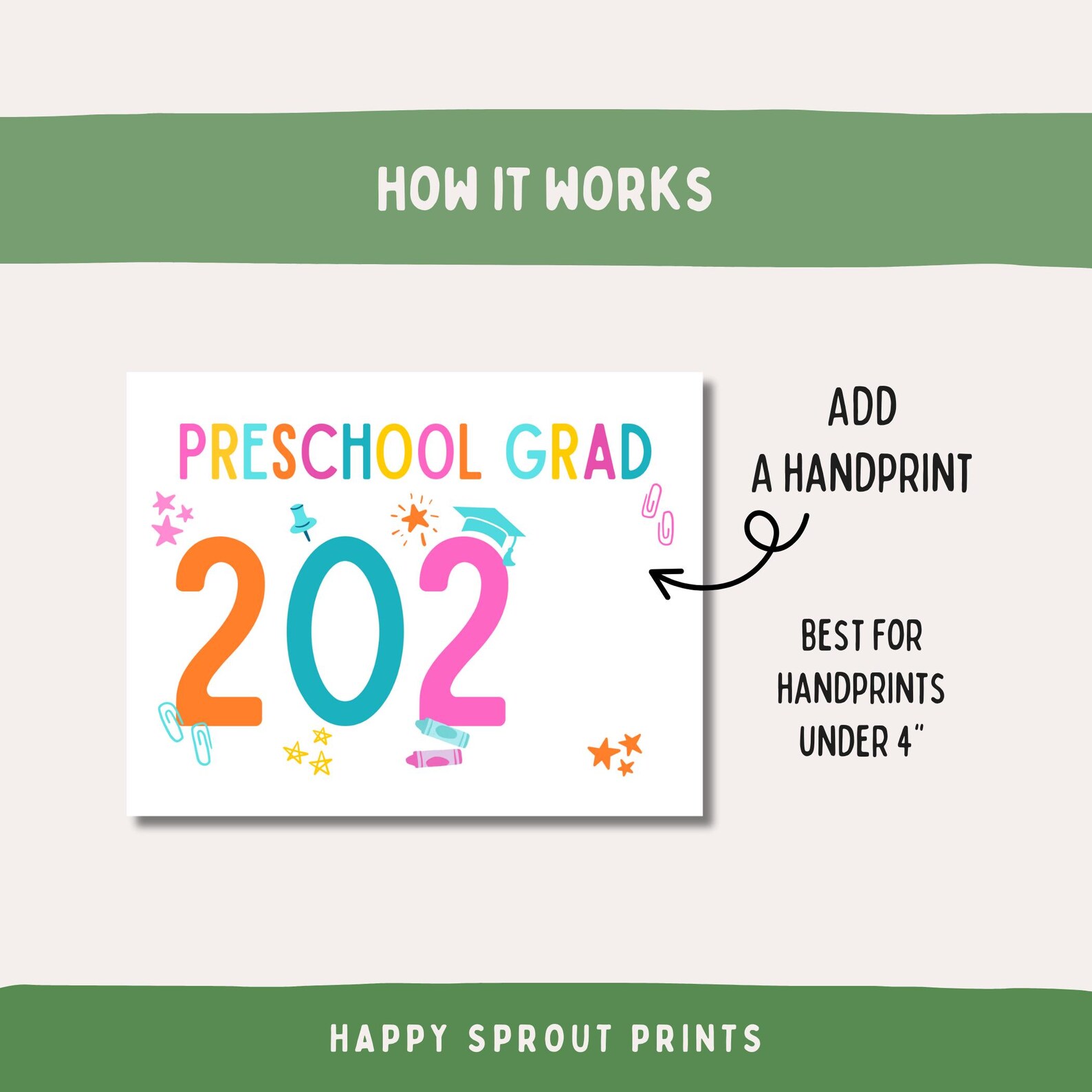 Pre K Graduation Handprint Art, 2025 Preschool Graduation Handprint ...