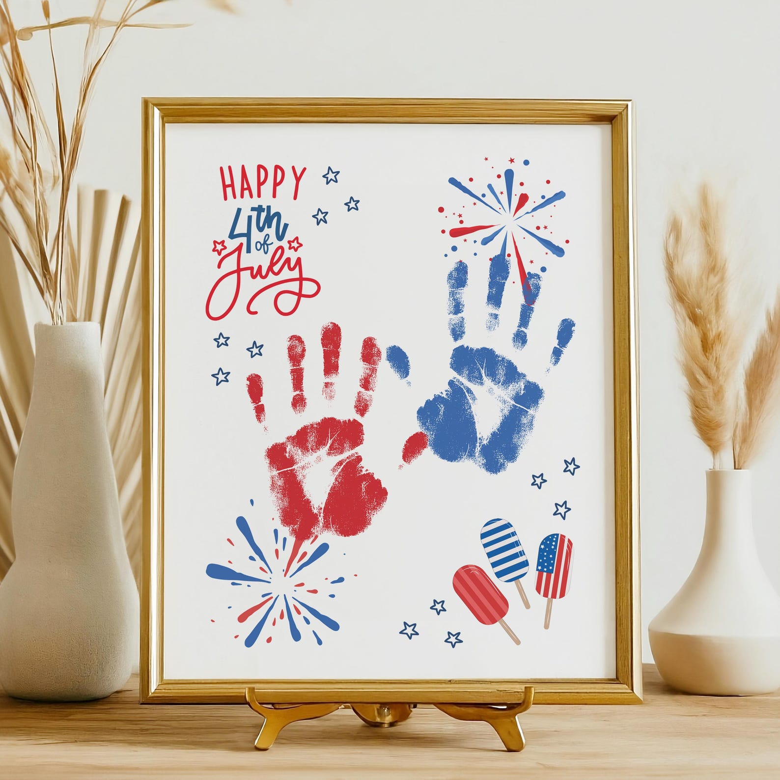 Happy Fourth of July Handprint Art Craft, Patriotic July 4 Toddler ...